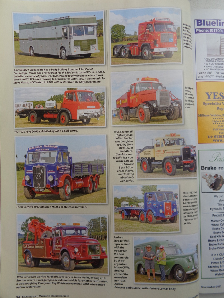 Classic & vintage commercial Volvo N10, SCAMMELL MU RESTORED, Ackworth ...