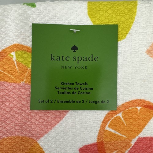 Kate Spade New York 2 Kitchen Towels Summer Drinks & Citrus Fruit ...