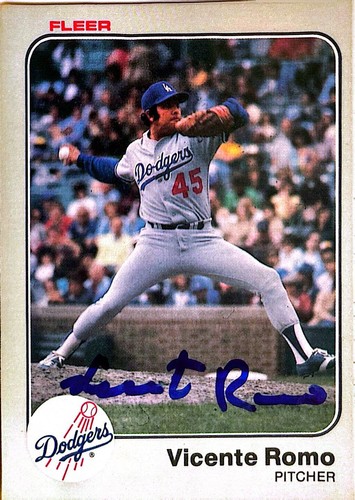 Vicente Romo 1983 Fleer Dodgers card (TOUGH AUTOGRAPH) RARE SIGNED CARD ...