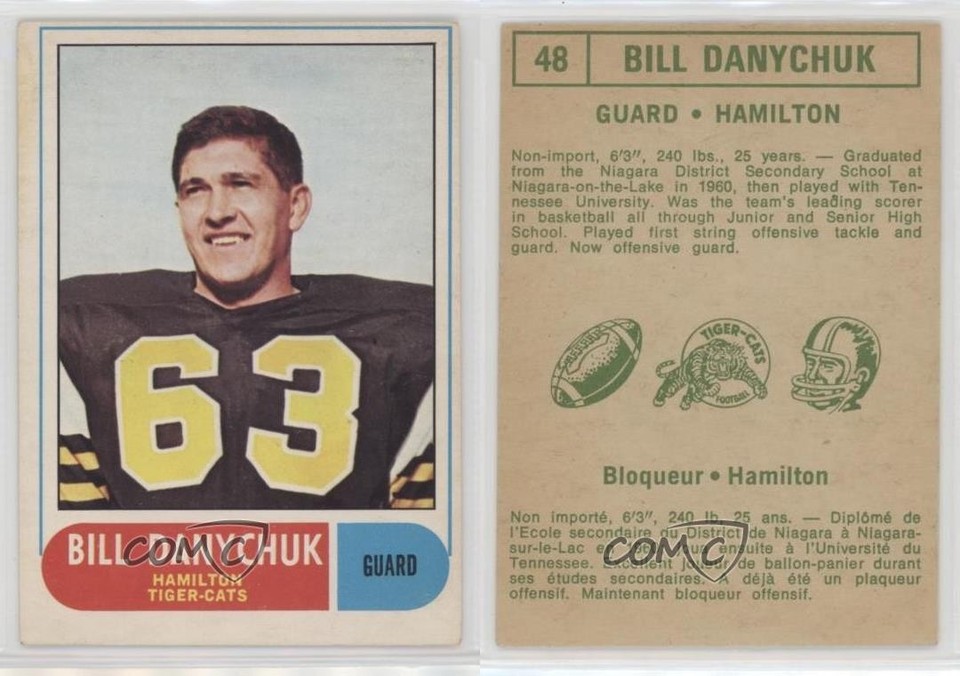 1968 O-Pee-Chee CFL Bill Danychuk #48 Rookie RC 0o5t | eBay