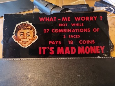 Mad Magazine Vintage Slot Machine Glass Panel 1980s Retro Gaming Wall ...
