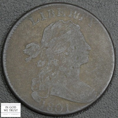 1801 Draped Bust Copper Large Cent 1C - Corrosion | eBay