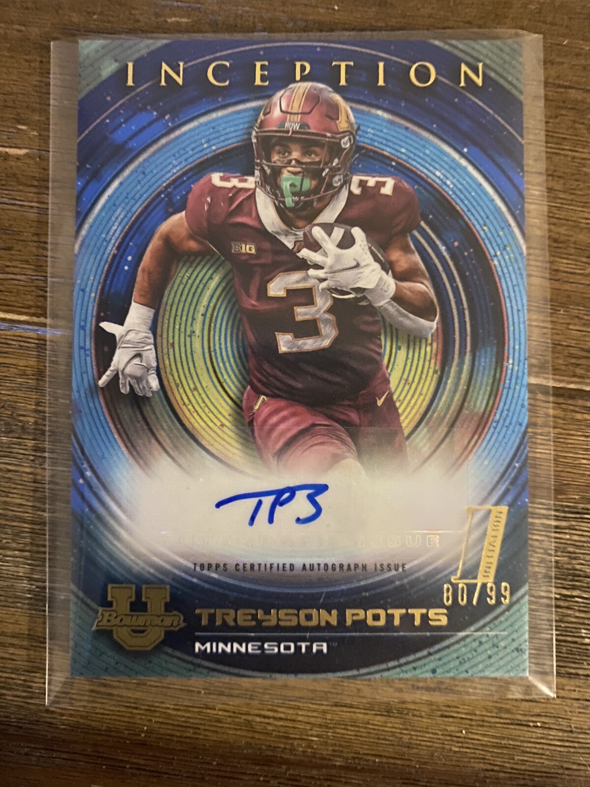 2023 Topps Bowman U Inception Treyson Potts 1st Auto Minnesota Blue /99 ...