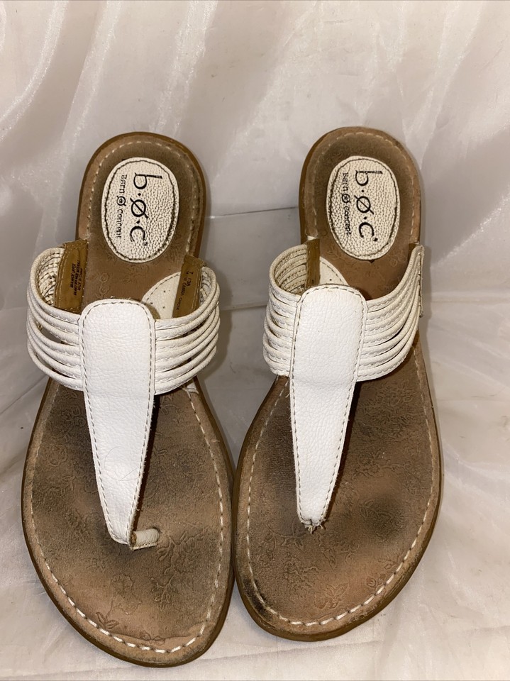 BOC Women’s Strappy Flip Flops Size 7M White *H | eBay
