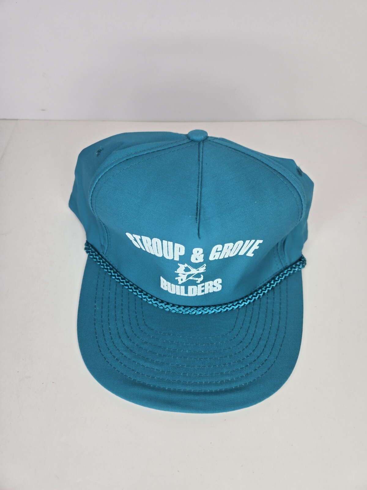 Vintage Leather Strap Hat W/ Braided Rope Stroup & Grove Builders ...