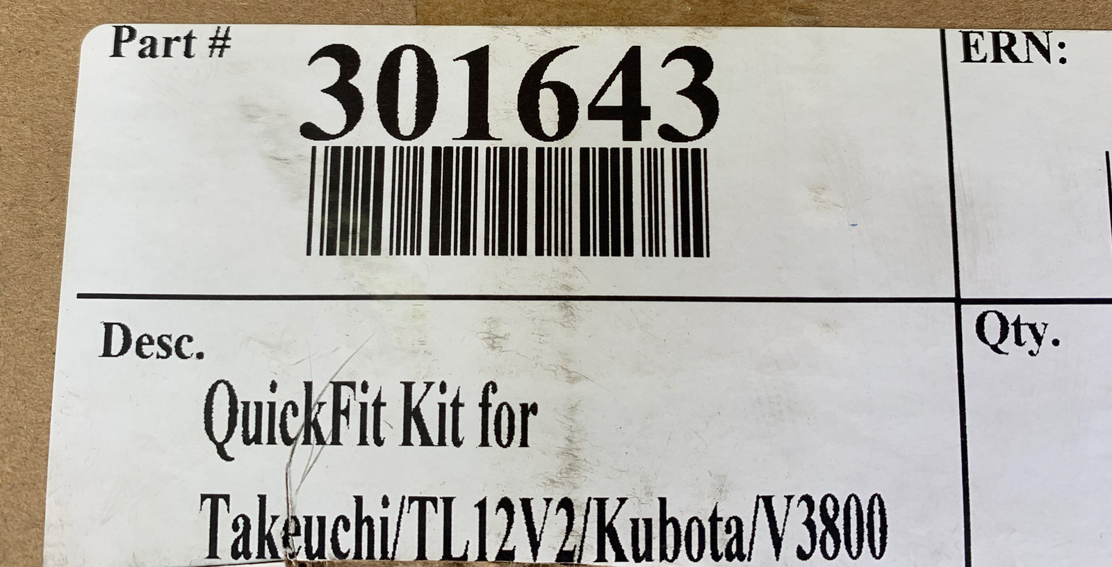 RPM Industries 301643 Quick-fit Kit For Takeuchi Tl12v2 Kubota V3800 | eBay