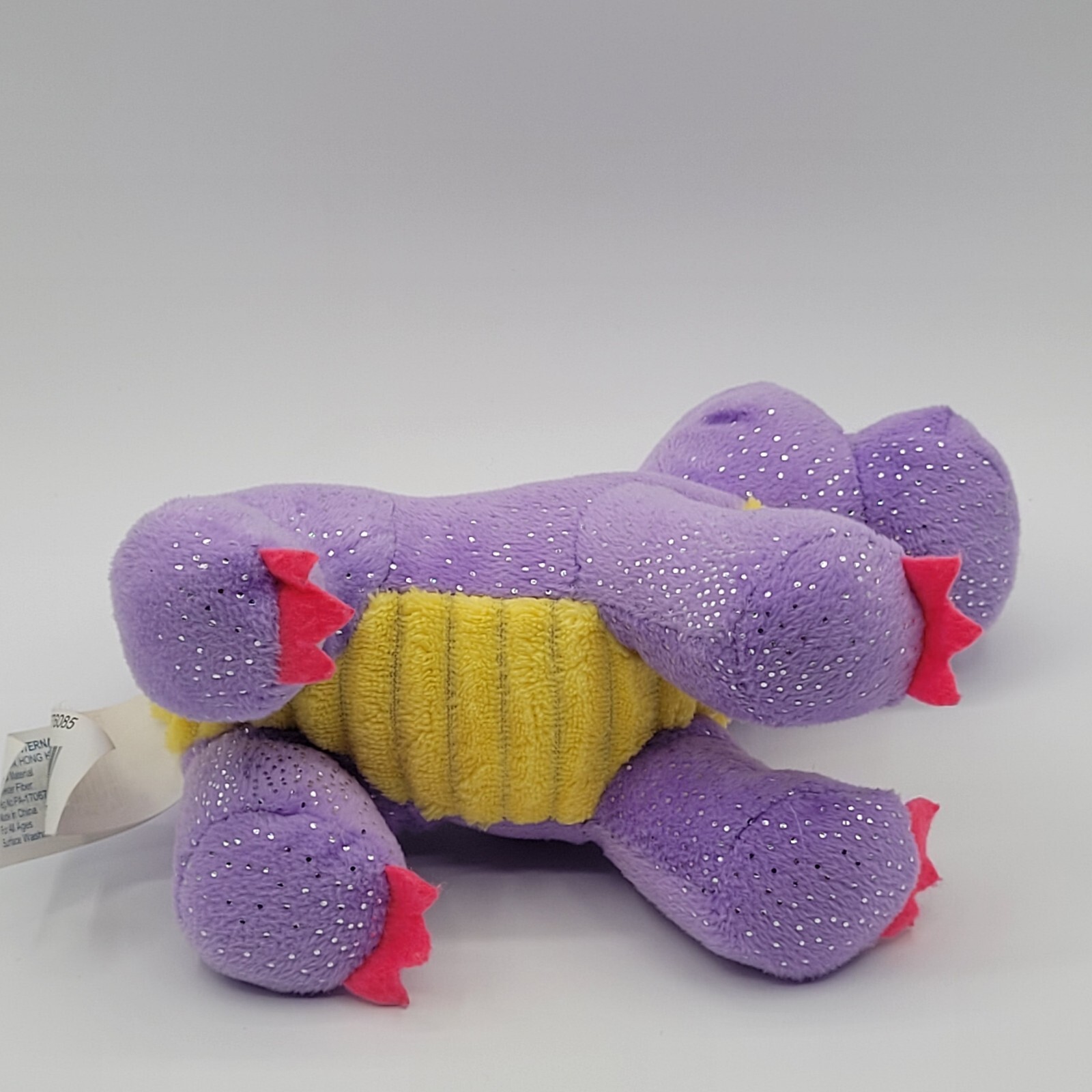 Hugfun Purple Dino Plush Dinosaur Stuffed Animal Toy Sparkle 8" Big ...