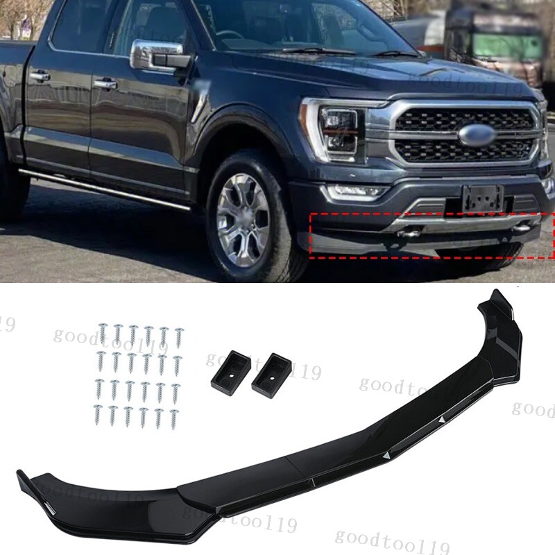For Ford F150 F-150 Truck Front Bumper Lip Spoiler Splitter Gloss Black ...