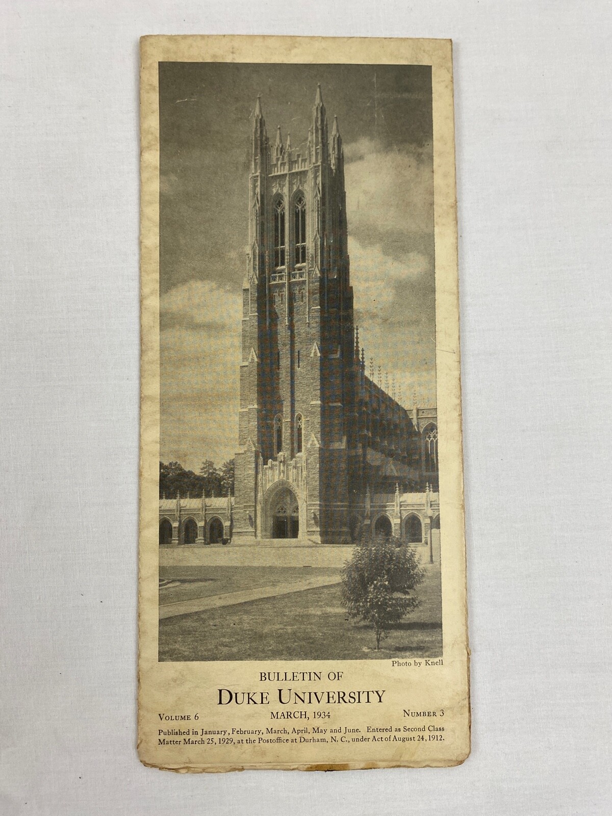 Vintage 1934 Bulletin Of Duke University Information Brochure Pamphlet ...