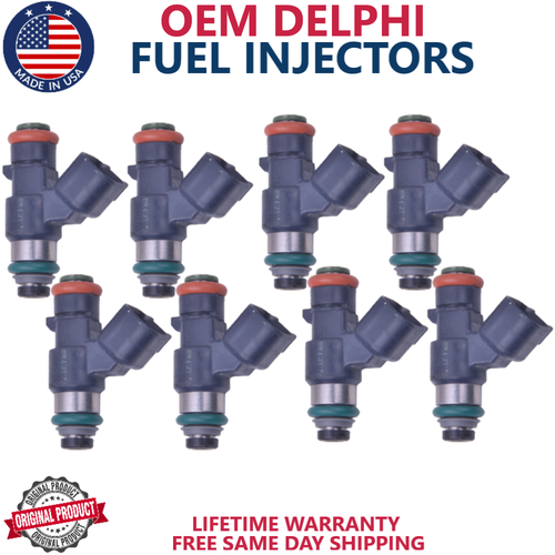 x8 GENUINE DELPHI Fuel Injectors For 2009-2014 Cadillac Escalade EXT 6 ...