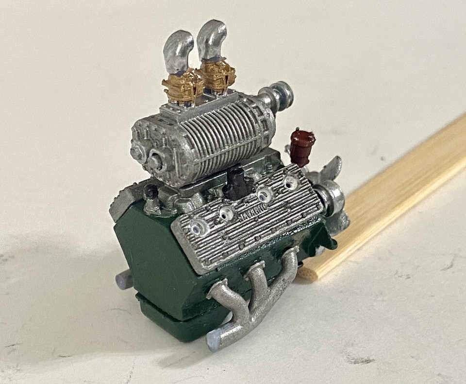 Resin Supercharged Ford Flathead engine for scale model cars, 1/24 1/25 ...