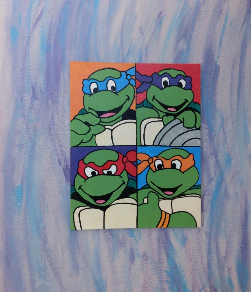 TMNT Leonardo, Donatello, Raphael & Michelangelo 8x10 Flat Canvas ...