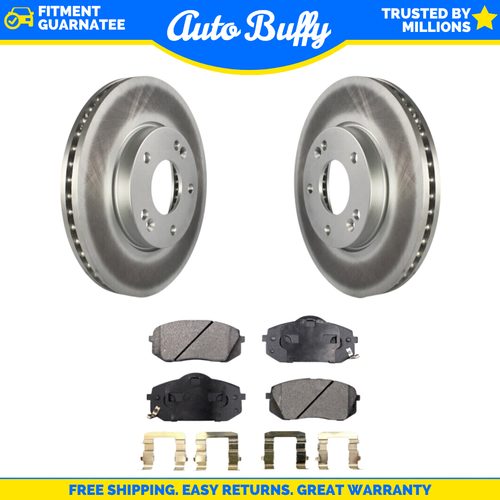 Front Coated Disc Brake Rotors And Ceramic Pads Kit For 2007-2009 Kia ...