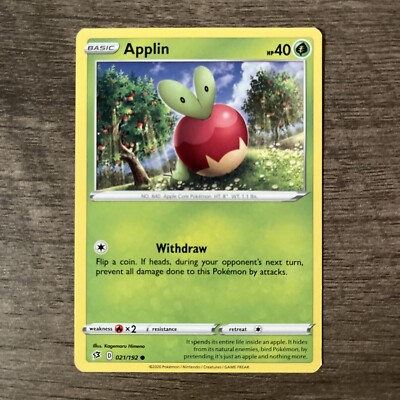 Applin 021/192 (NM, Pokemon Card, Rebel Clash, 2020, Grass, Common) | eBay
