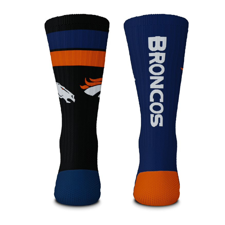 Denver Broncos NFL Duo 2 Pack Pair Team Colors Large Mens Crew Socks ...