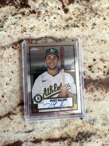 Matt Olson 2021 Topps Chrome Platinum Anniversary Auto #PA-MO On Card ...