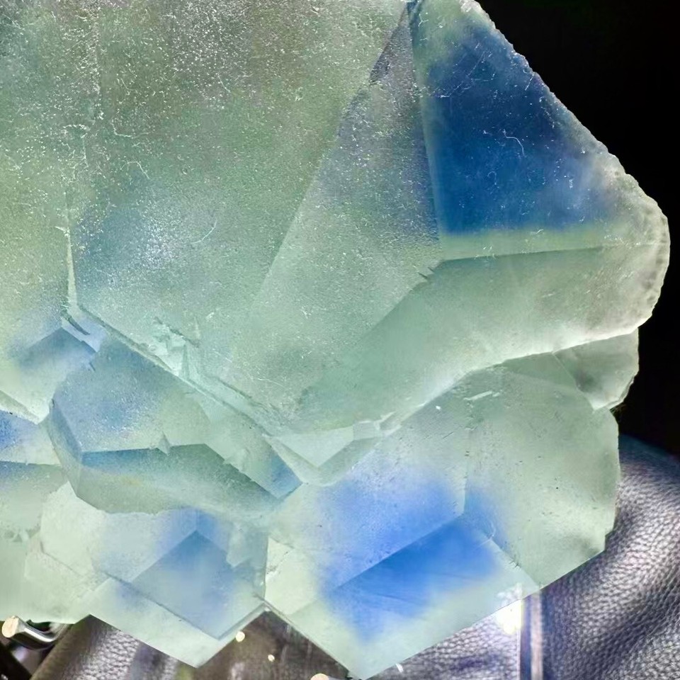 6.38LB Rare transparent Green Blue cubic fluorite mineral crystal ...