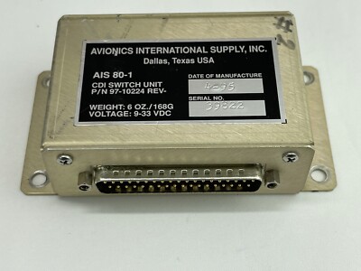 Avionics International Supply CDI Switch Unit AIS80-1 P/N 97-10224 S/N ...
