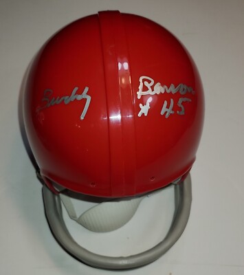 ARKANSAS RAZORBACK LEGEND BUDDY BENSON SIGNED MINI HELMET HOGS *POWDER ...