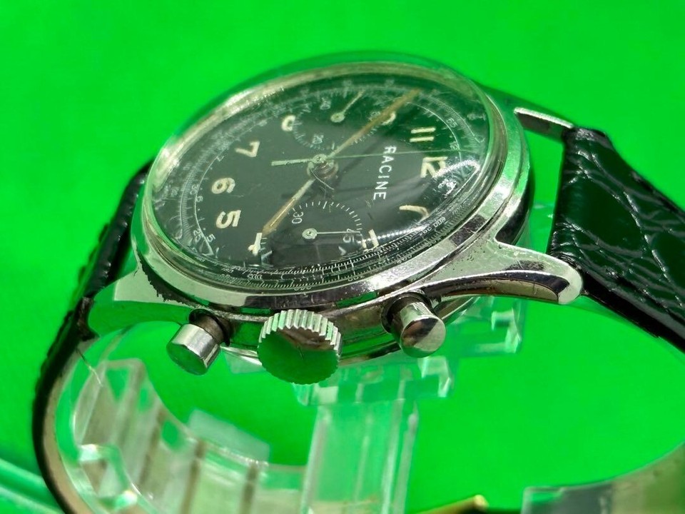 Gallet RACINE Chronograph Cal.149 2 Register Landeron 1960s 35mm SS ...