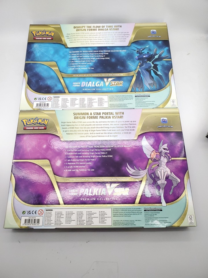 Pokemon TCG Origin Forme Dialga and Palkia VSTAR Premium Collection Box ...