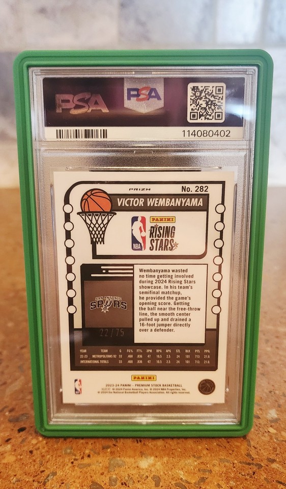 2023-24 HOOPS Premium Stock Rising Stars Victor Wembanyama #282 (RC) 22 ...