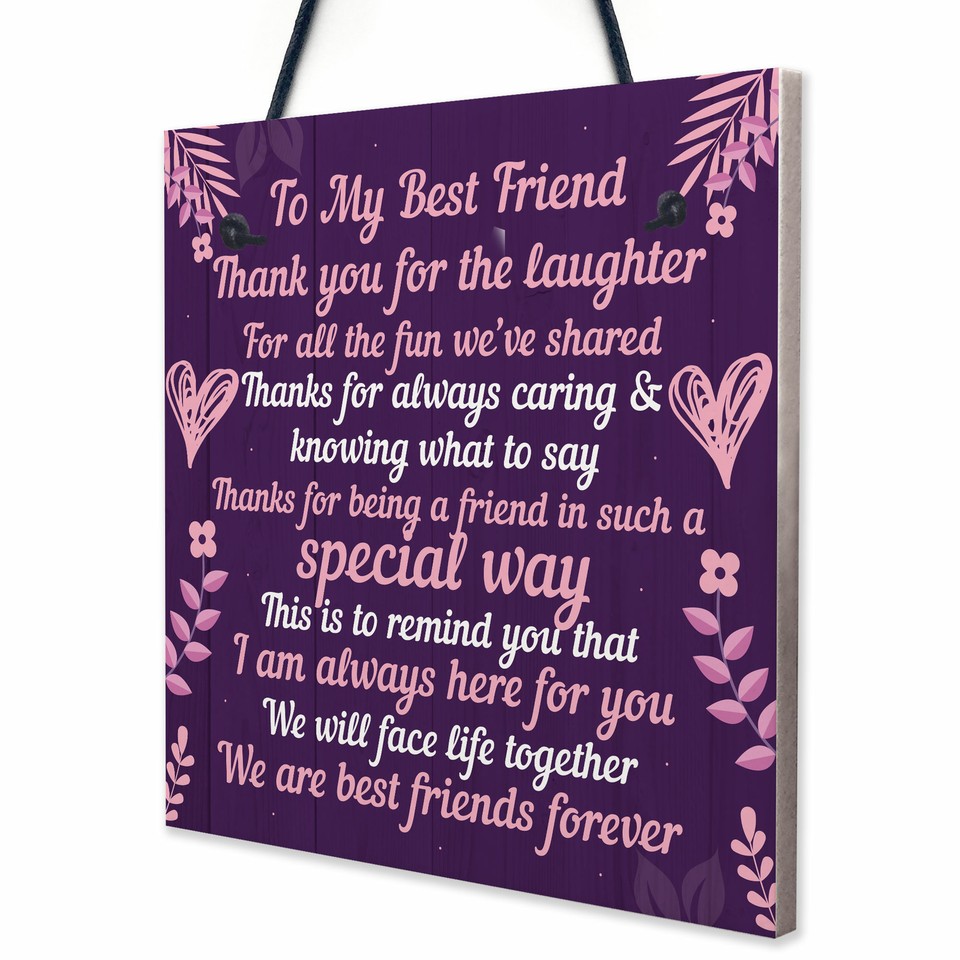 BEST FRIEND Plaque Special Friendship Gift Best Friend Birthday Card ...