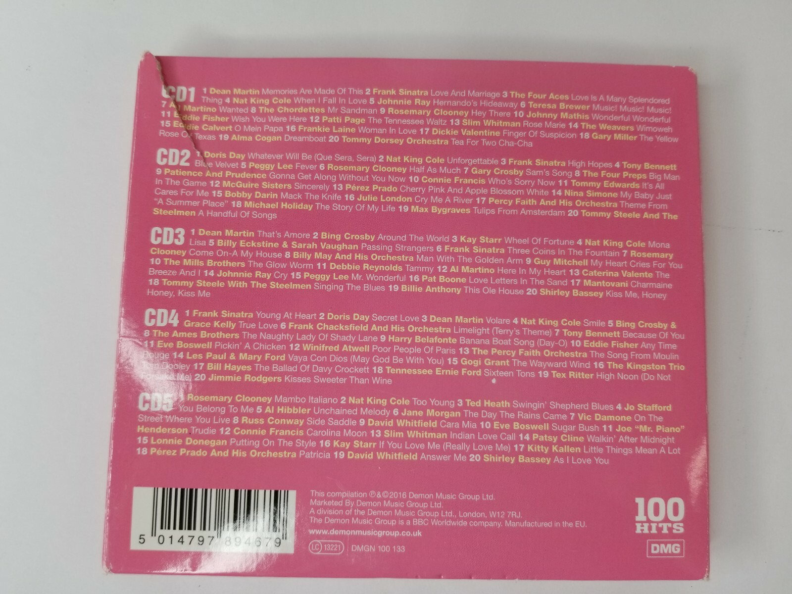 100 Hits Fabulous 50s Box Set of 5 CD's Original Hits & Artists | eBay