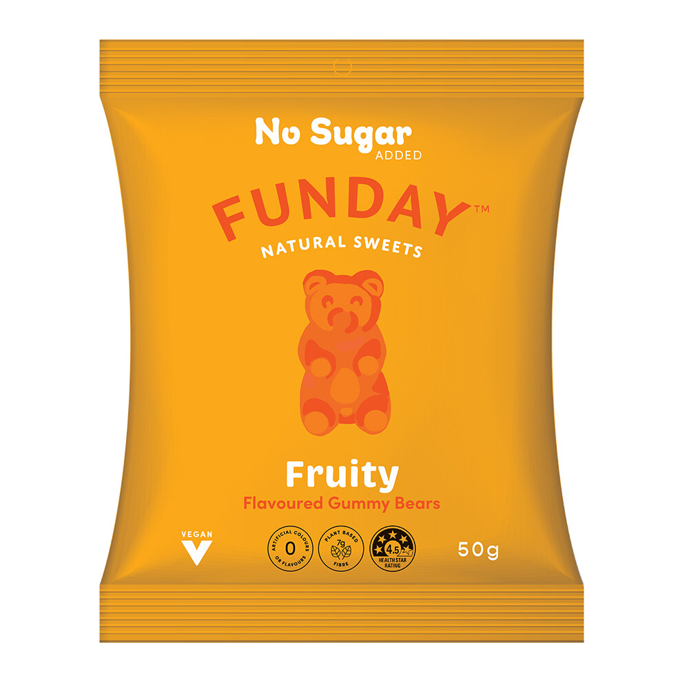 12pk Funday 600g Vegan Mixed Fruity Flavoured Gummy Snack Soft Lolly ...