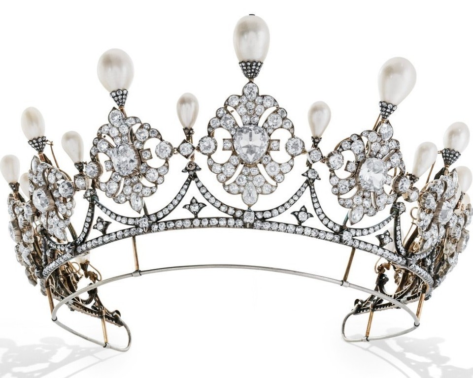 Tiara. Antique 19th century Tiara. Tiara and Brooch set. Sterling ...