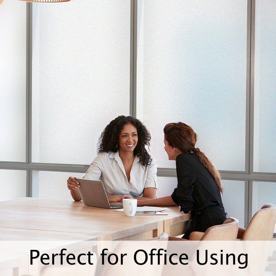 HIDBEA Frosted Window Privacy Film Heat Control UV Blocking, Static ...