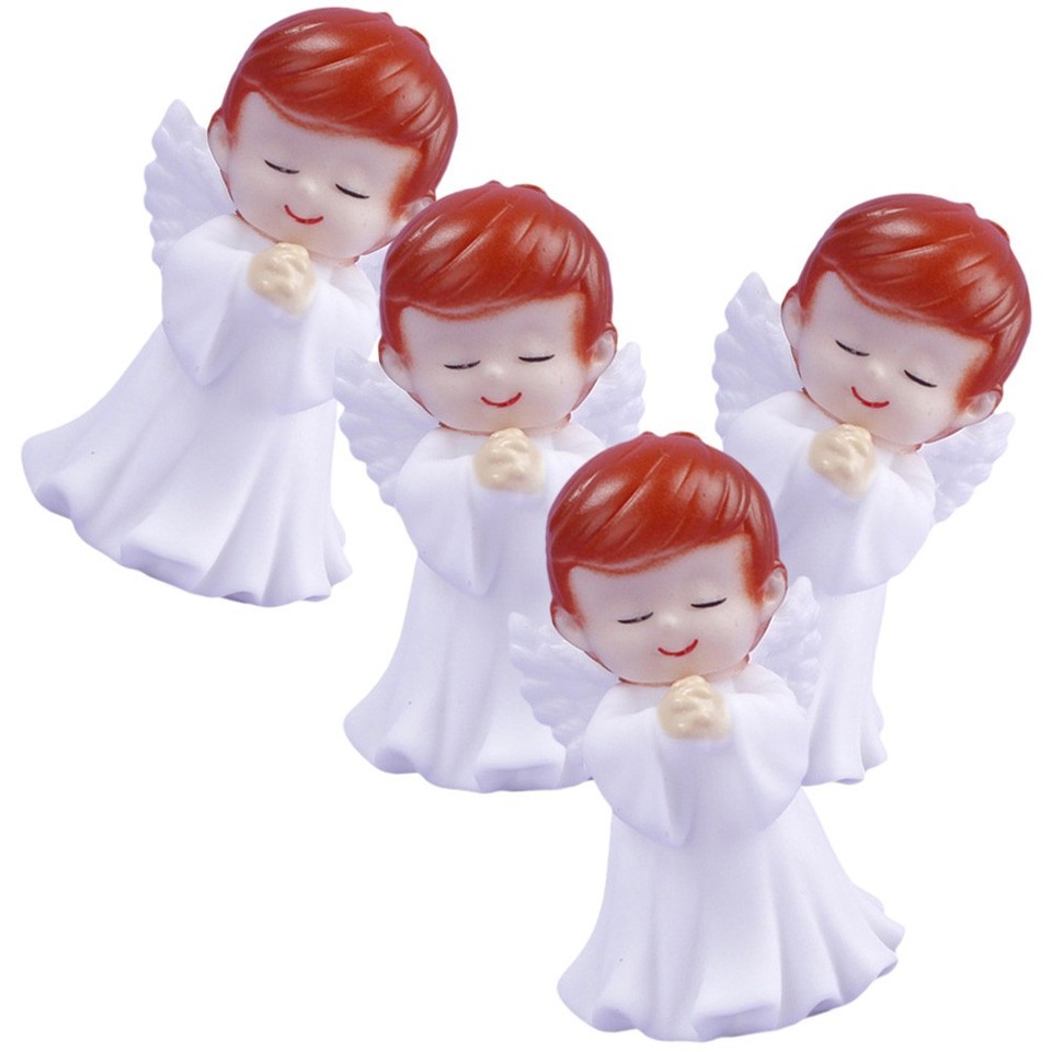 4 Pcs Angel Cake Decorations Shelf Sitting Angels Figurines Doll | eBay