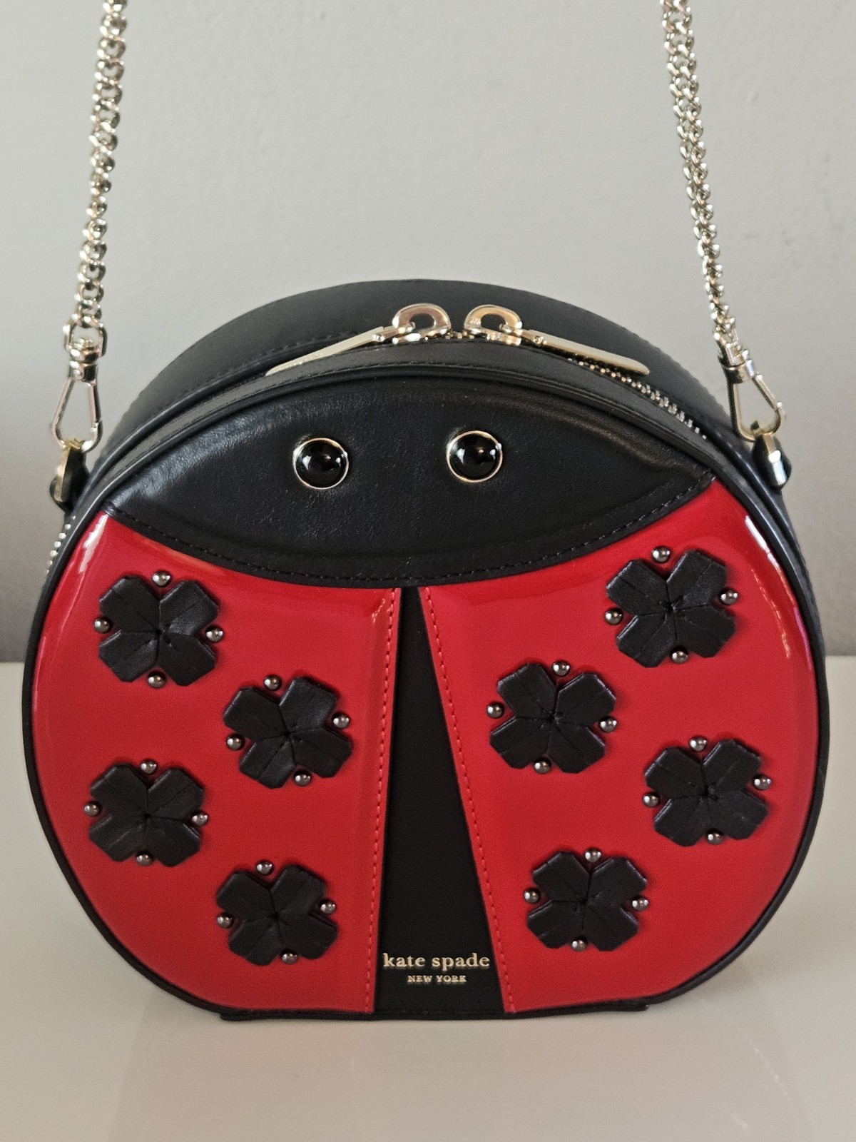 RARE Kate Spade $348 Dottie Lady Bug Crossbody Red Black Bag Handbag ...