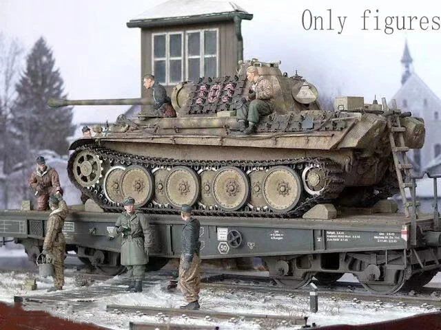 1/35 Scale Resin Figures Model Kit WW Winter Tank Crew Unpainted ...