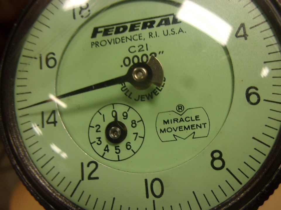Federal No. C21 Dial Test Machinist Indicator .0002" Mill Metal Lathe ...