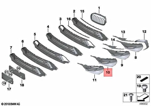Genuine BMW F45 F46 216d 216i 218d 218dX 218i Grid Lateral Right ...