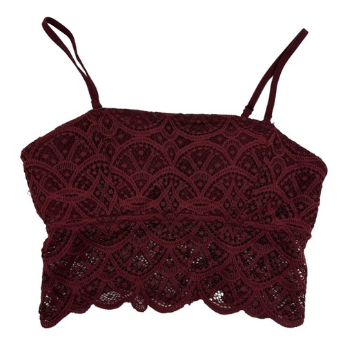 Colsie Maroon Bralette Lace Spaghetti Strap Adjustable Padded Size S ...