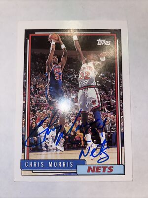 1992 Topps Chris Morris Autographed Card #30 New Jersey Nets A-190 | eBay