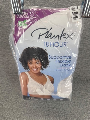 Playtex Bra White 18 Hour Front Close Supportive Flexible Back Size ...