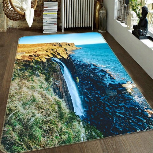 3D Mountain Waterfall Ocean ZHUA540 Game Non Slip Rug Mat Photo Carpet ...