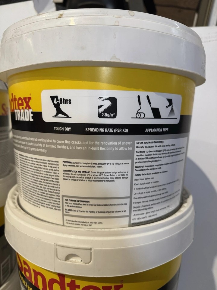 Sandtex Trade Hi Build Exterior Textured Coating White 15KG | eBay UK