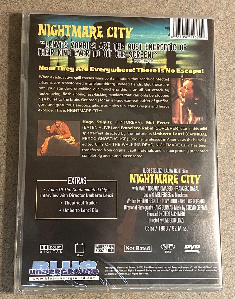 NIGHTMARE CITY DVD 1980 ZOMBIES Umberto Lenzi Blue Underground Horror NEW SEALED 827058113991 | eBay