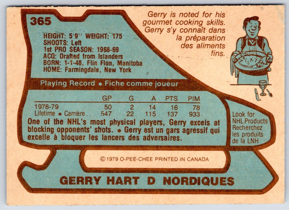 GERRY HART 1979-80 O-PEE-CHEE 79-80 NO 365 NRMINT+ 31570 | eBay