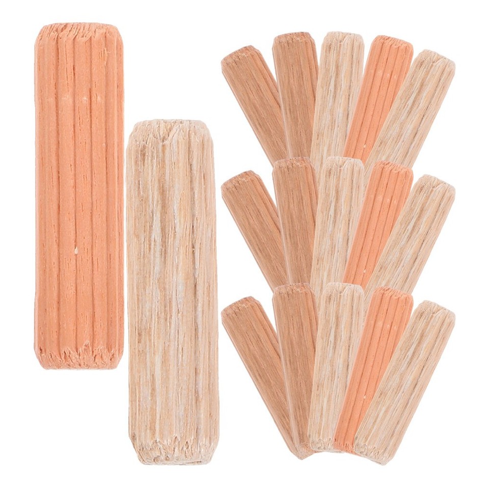 100 Pcs Straight Grain Wooden Dowels M8x30mm For Furniture Assembly ...