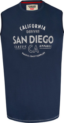 D555 Havant San Diego Printed Sleeveless Vest - French Navy | eBay UK