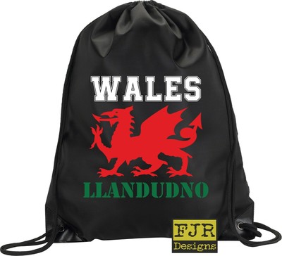Llandudno Wales UK Backpack Bag Cymru Gym Flag Handbag Sport United ...