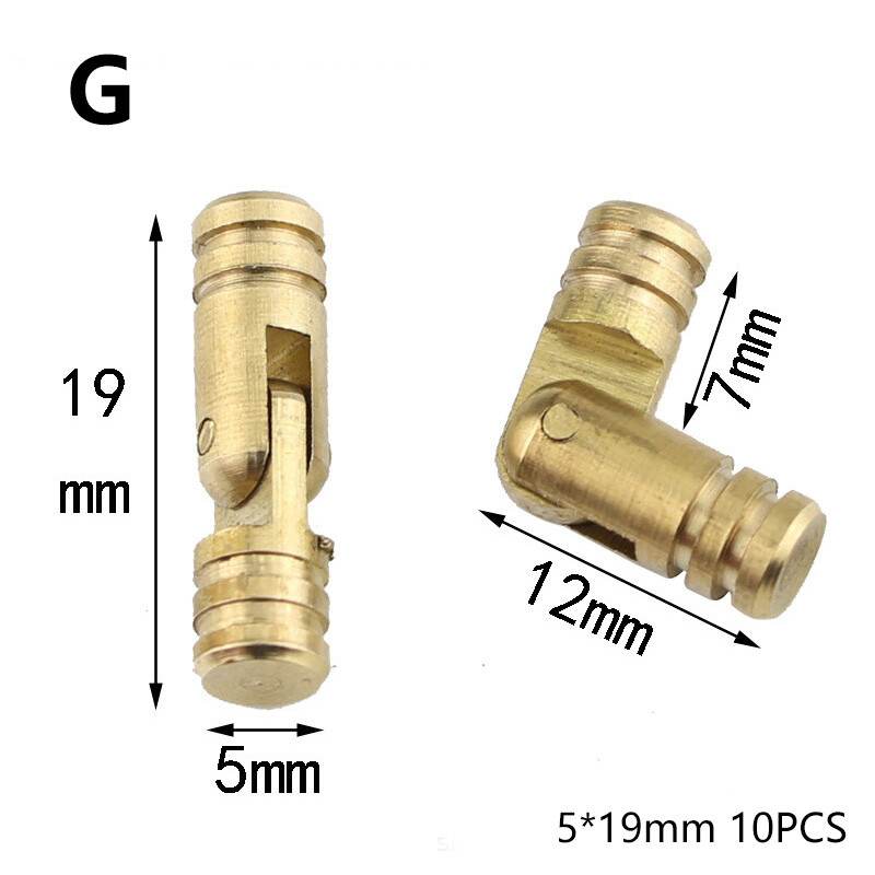 10Pcs Brass Barrel Cabinet Hinge Small Box Hidden Concealed Invisible ...