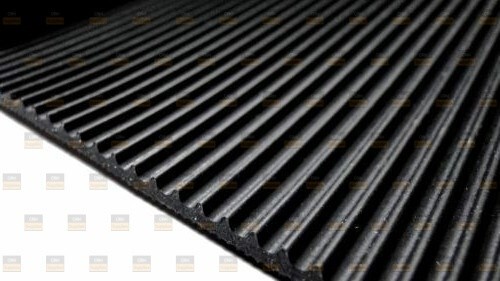 6mm Grooved Anti Slip Rubber Matting Fine Ribbed / Squares & Strips in ...