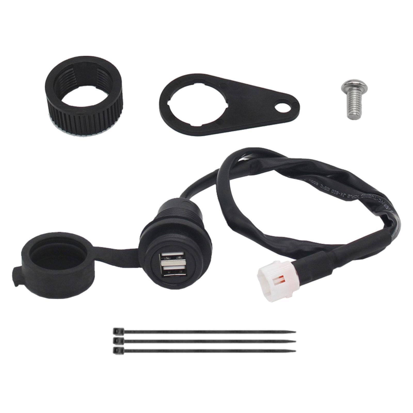 Charging Port Socket USB Adapter, Motorcycle Dual USB Charger Kit ...