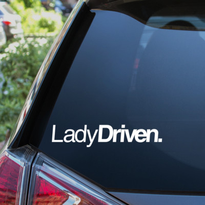 Lady Driven Car Window Bumper Sticker Funny DUB JDM Girl Racer Vinyl ...